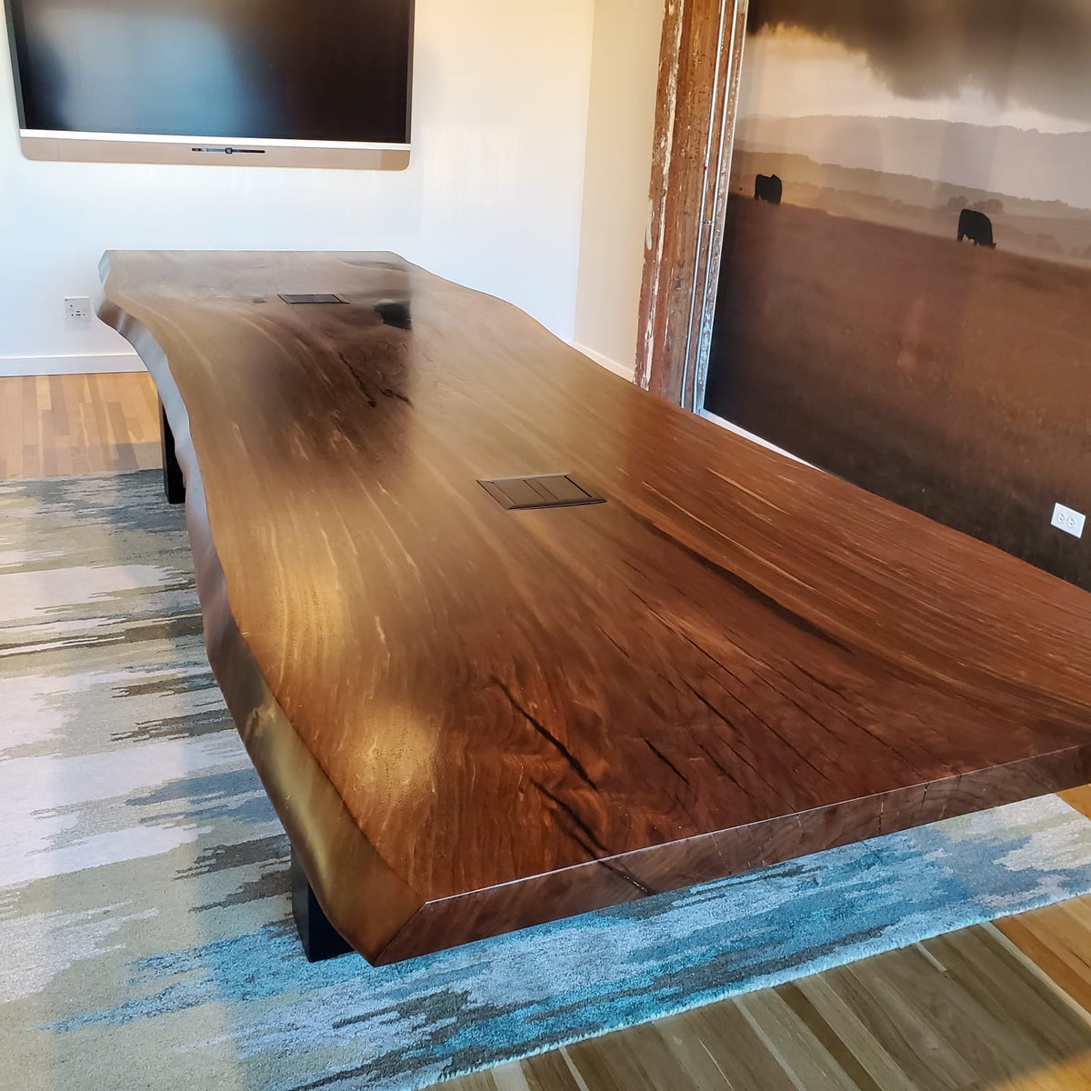 Black Walnut Live Edge Conference Table No. 347 – Wood Metal & Beyond
