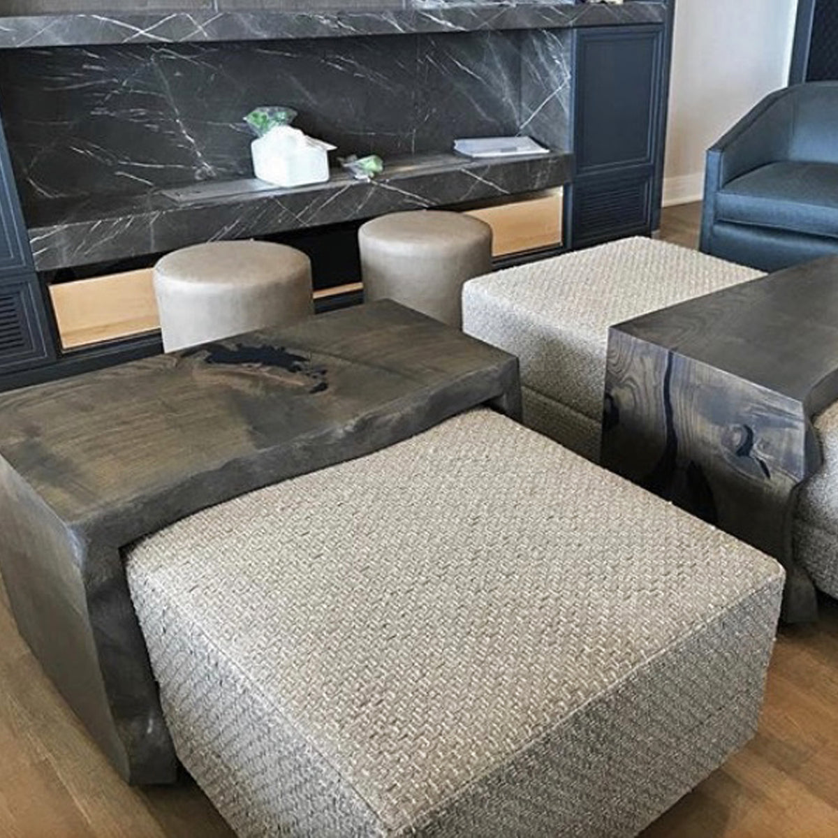 Waterfall Ottoman Tables – Wood Metal & Beyond