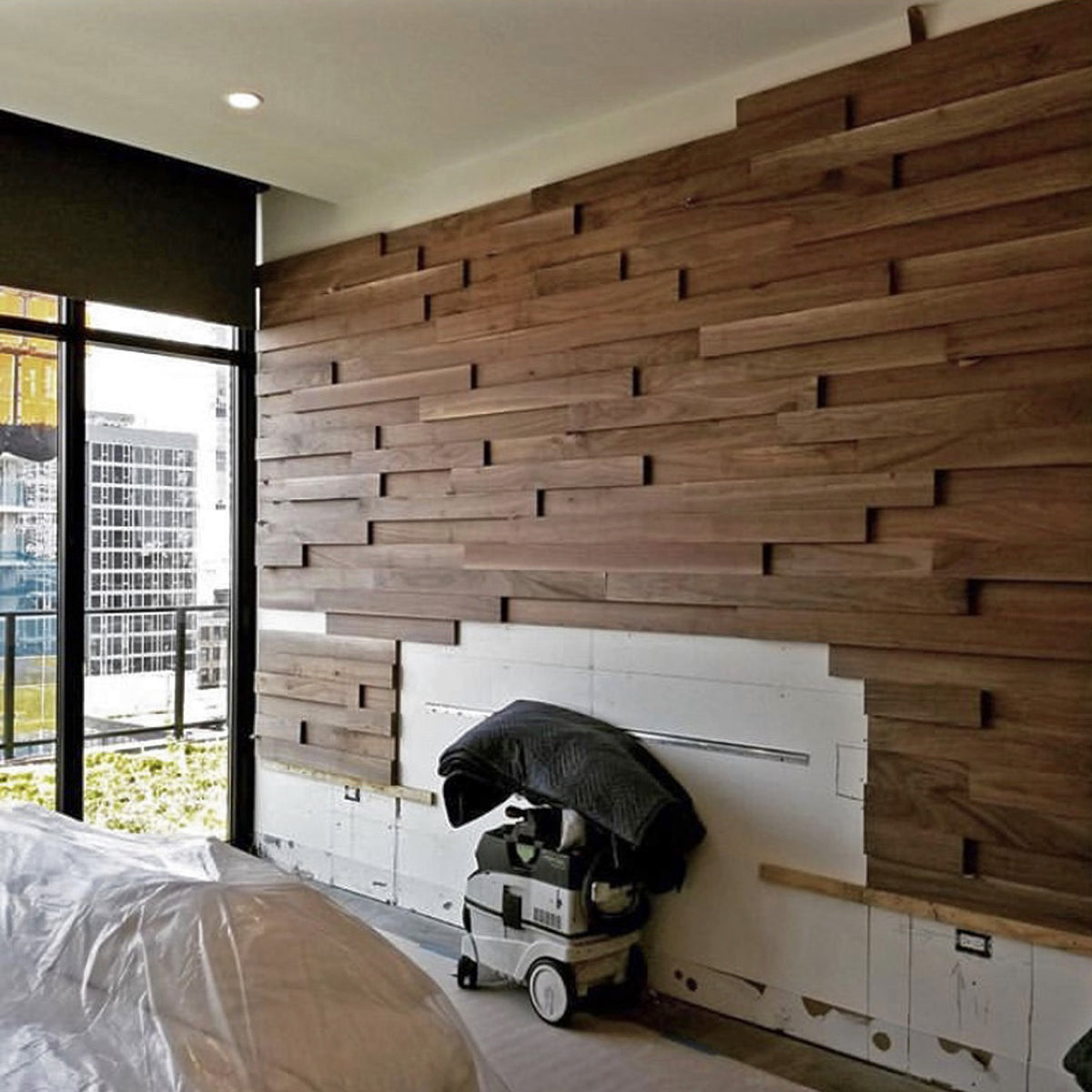 Black Walnut Bedroom Wall Paneling – Wood Metal & Beyond
