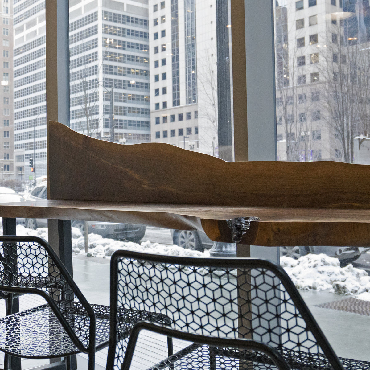 LeftCoast Chicago Live Edge Walnut Backsplash Countertop – Wood Metal ...