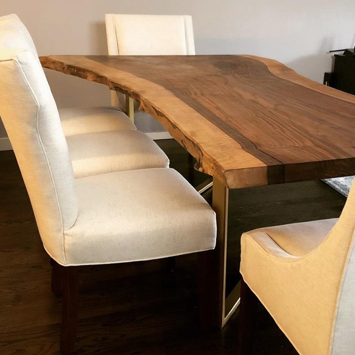 English Walnut Single Slab Table #372 – Wood Metal & Beyond